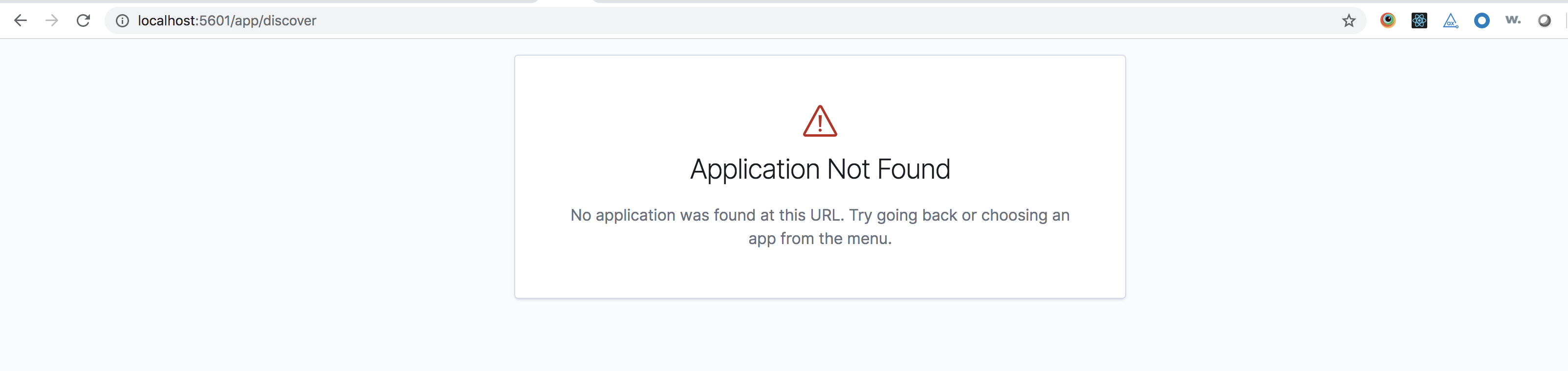 Application Not Found Message While Trying To Access Discover Via The Url · Issue 68423