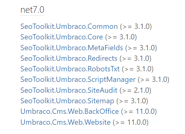 .NET 7 requirement? · Issue #143 · patrickdemooij9/SeoToolkit.Umbraco · GitHub