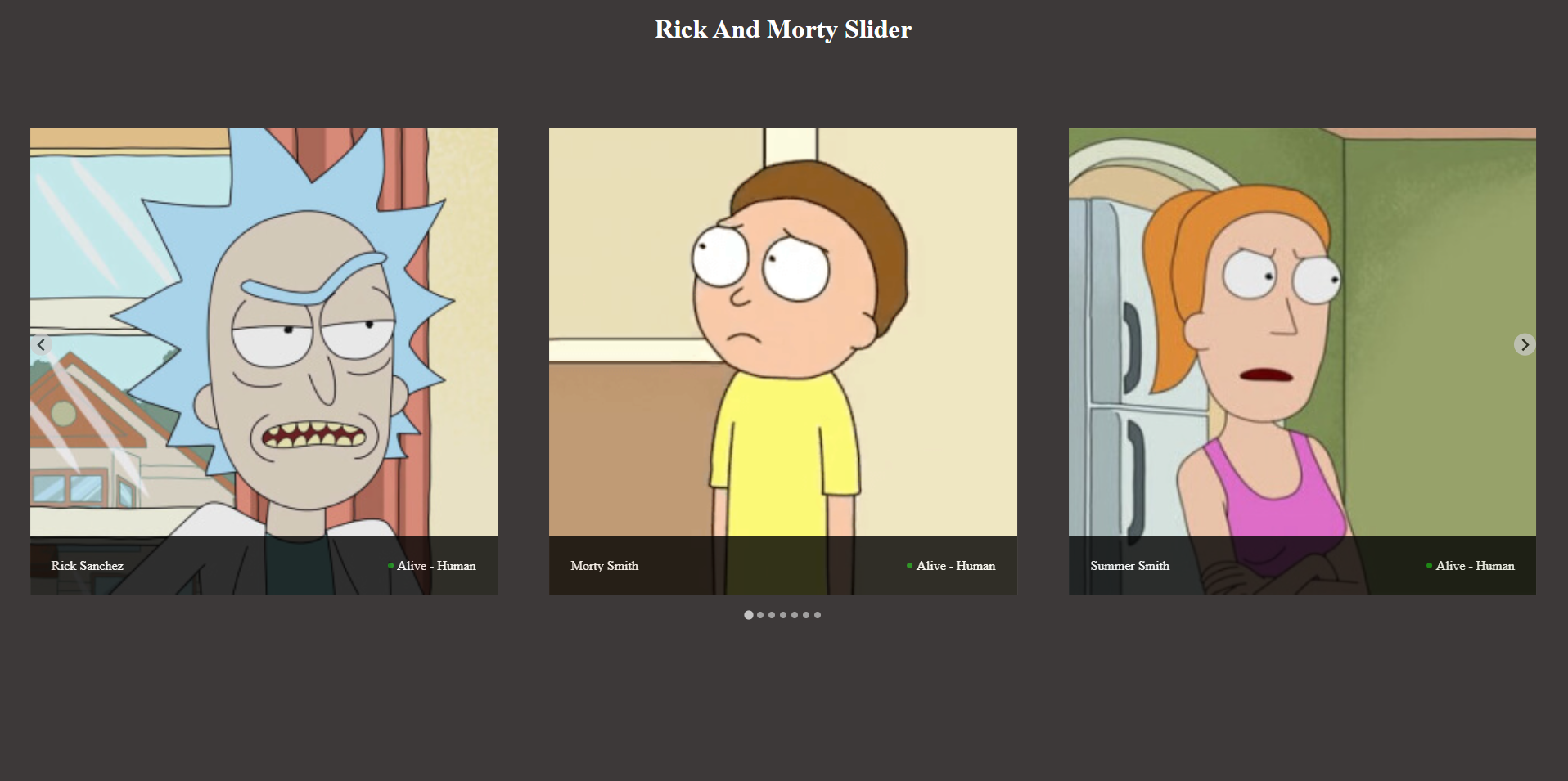 GitHub - aysemineokyay/RickAndMortySlider