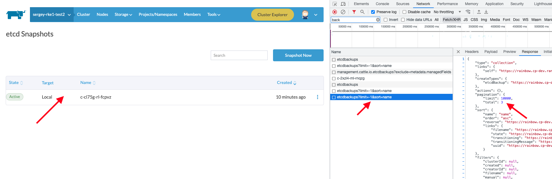 Etcd Snapshots Not Appearing Properly For Rke Downstream Clusters In