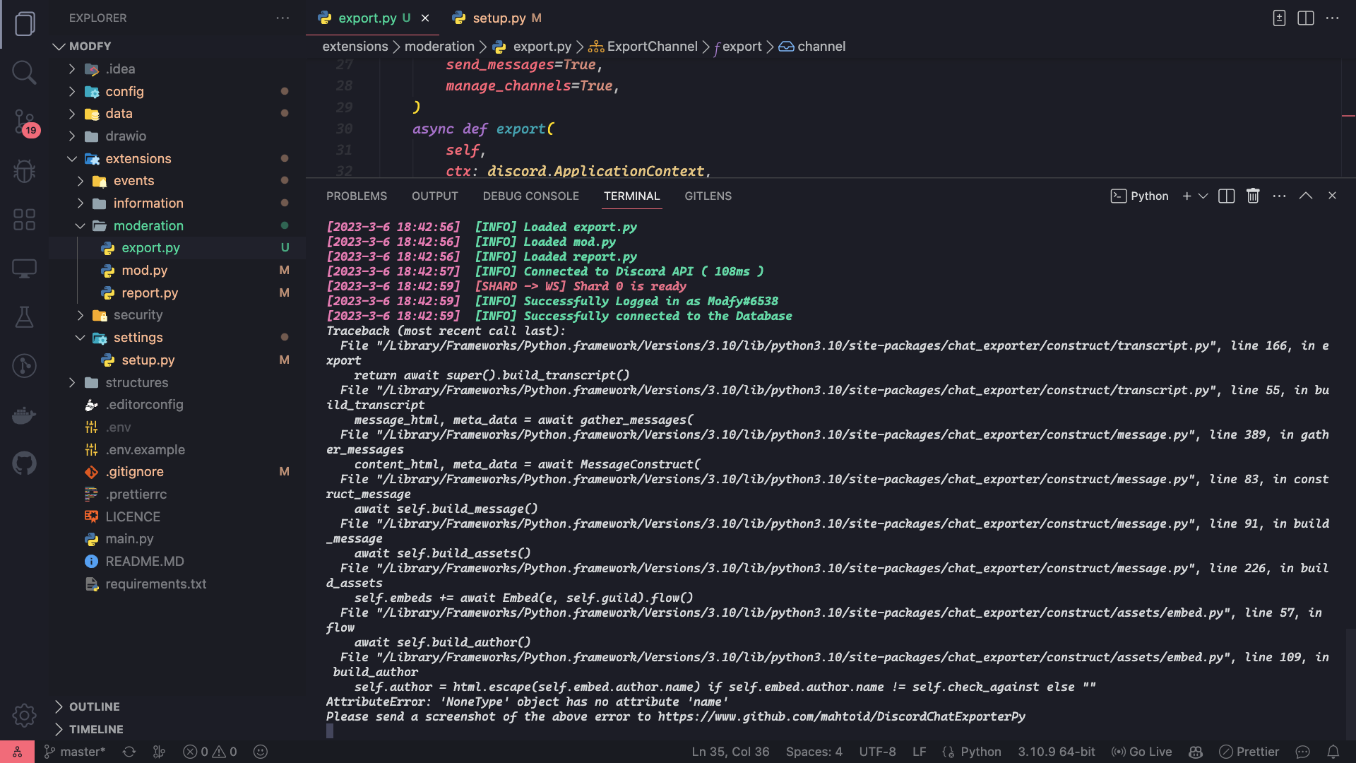 Attributeerror Nonetype Object Has No Attribute Name · Issue 85 · Mahtoid
