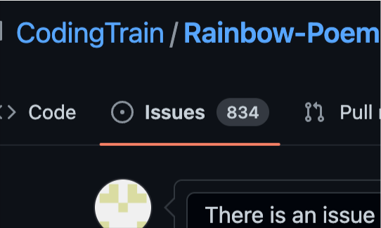 There is an issue about this poem! · Issue #3966 · CodingTrain/Rainbow-Poem · GitHub