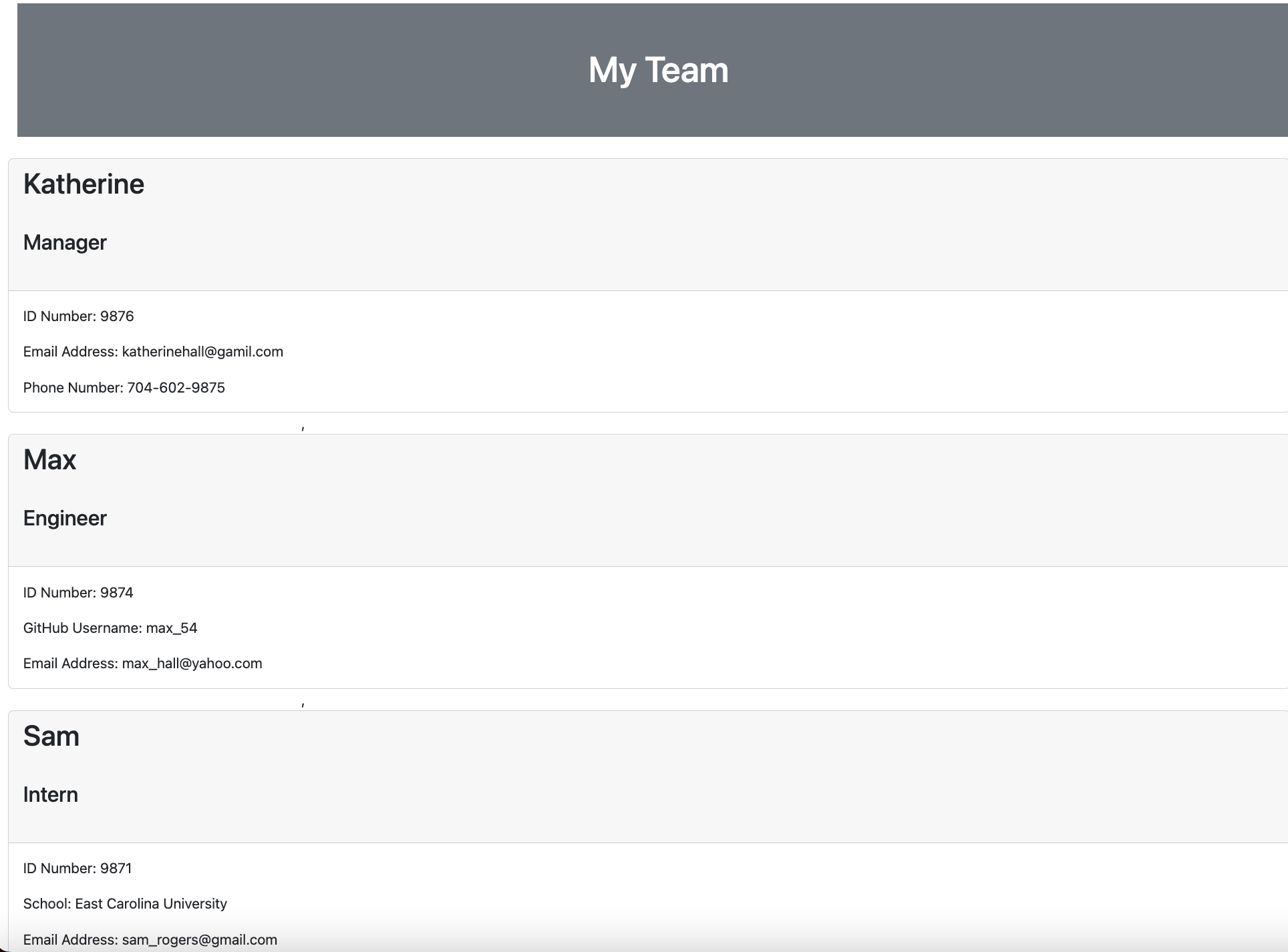 GitHub - hayesejasmine/Team-Profile-Generator: a Node.js command-line application that takes in ...