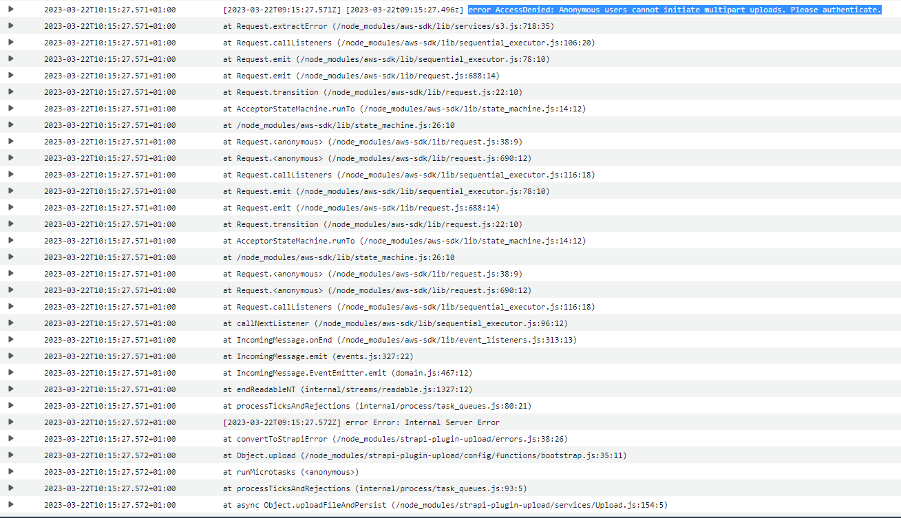 Internal Server Error with larger files using @strapi/provider-upload-aws-s3 provider · Issue ...