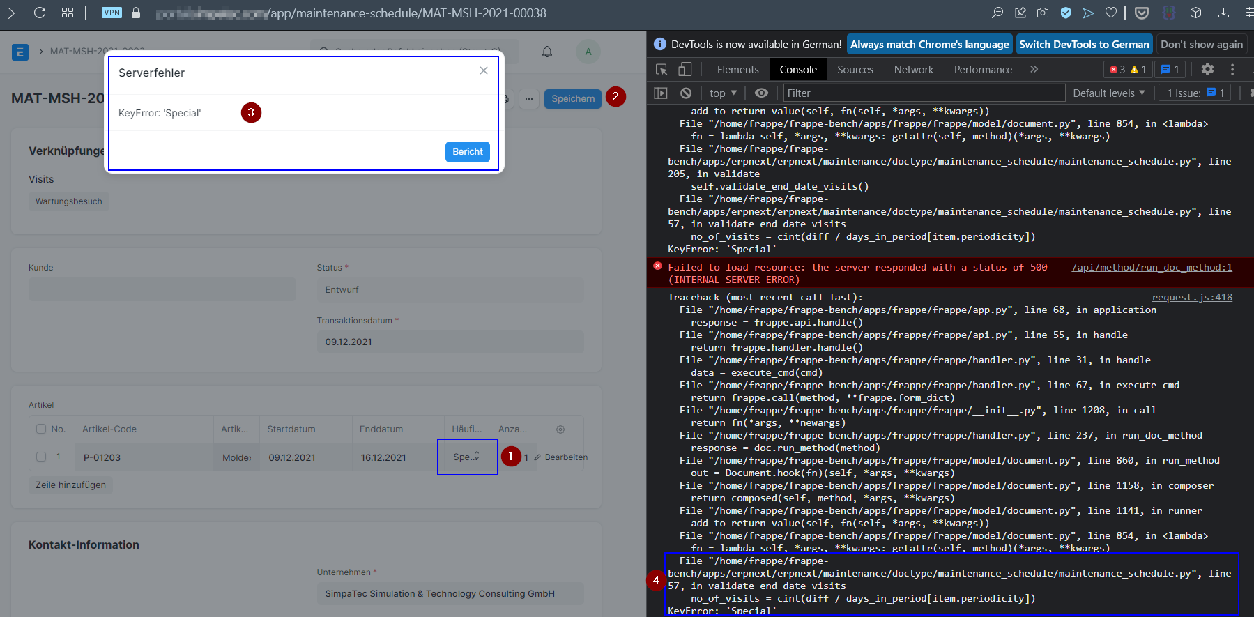 Key Error: 'Special' in Maintenance Schedule · Issue #29343 · frappe/erpnext · GitHub