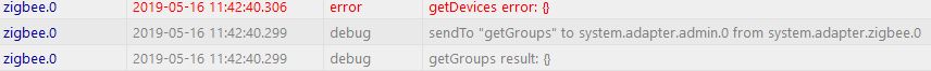 getDevices error: {} · Issue #303 · ioBroker/ioBroker.zigbee · GitHub
