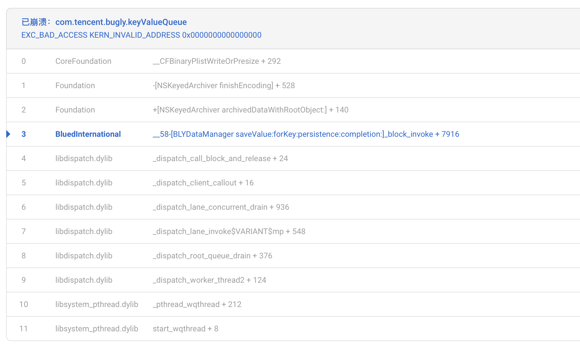 [BLYDataManager saveValue:forKey:persistence:completion:] crash. · Issue #55 · BuglyDevTeam ...