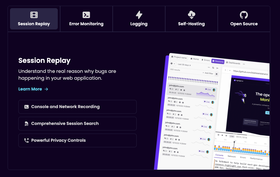 Add traces to the landing page product slider · Issue #6800 · highlight/highlight · GitHub