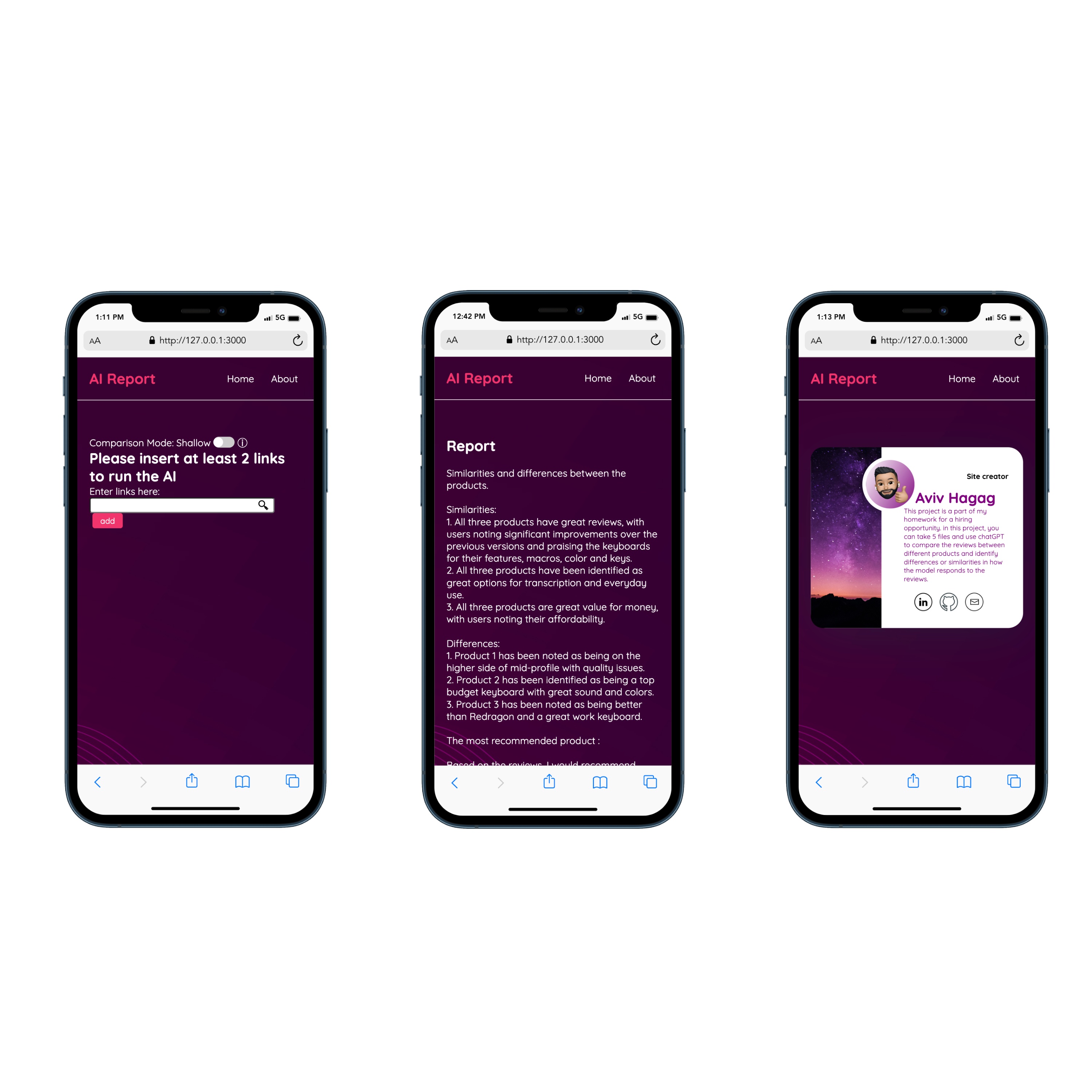 GitHub - AvivHagag/AI-Comparison: Comparing products according to their ...