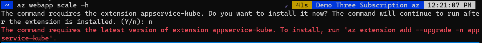 Example commands do not work, no scaling operation is initiated but the command does not throw ...