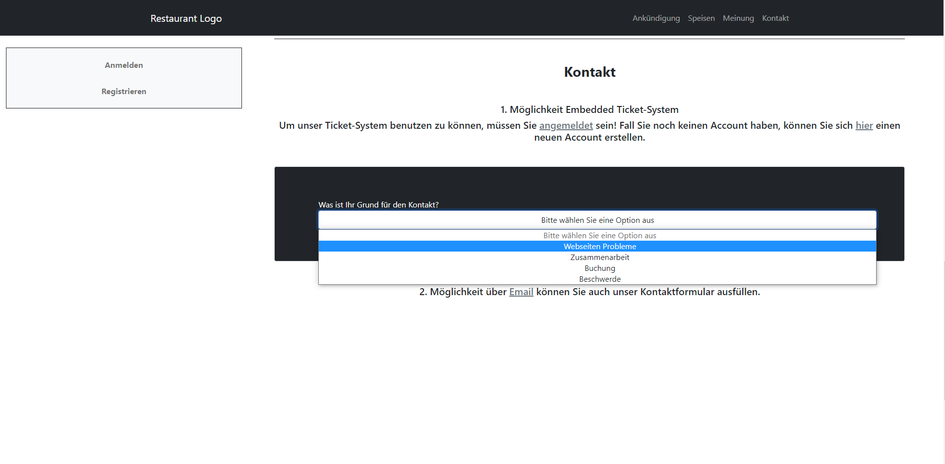 GitHub - ligabeast/Restaurant-Website