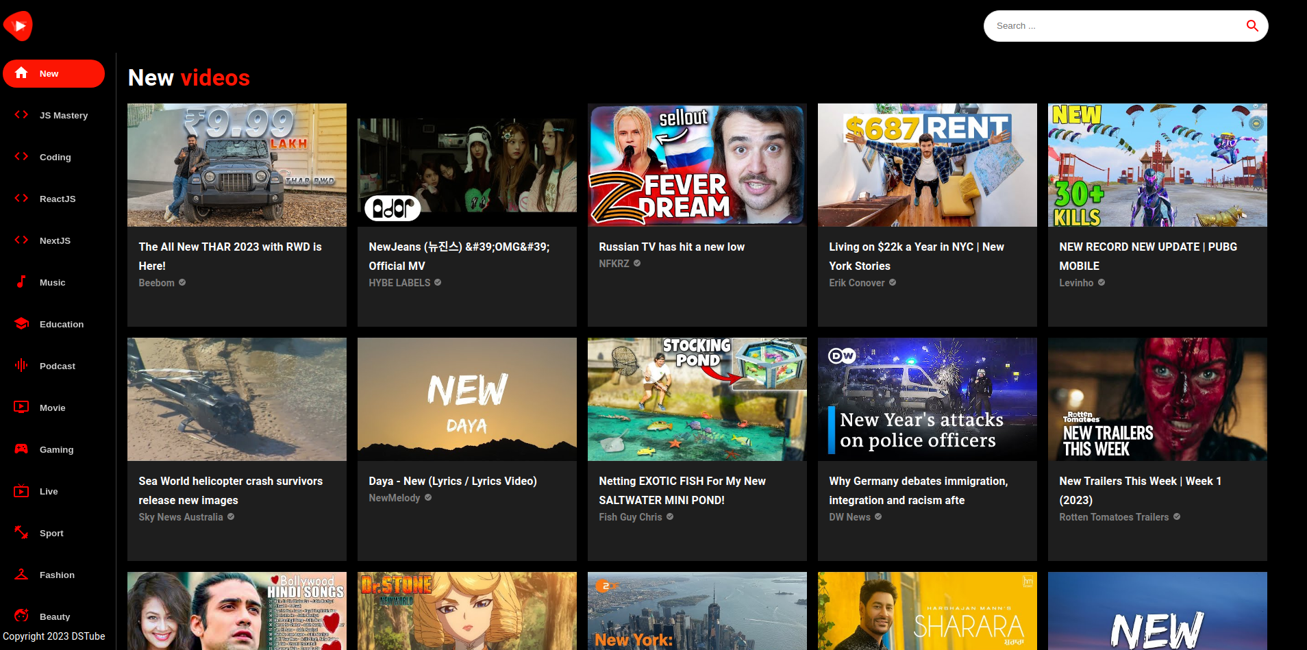 GitHub - DiusMontenegro/dstube_ytclone: DSTube is a YouTube clone project built with React and ...