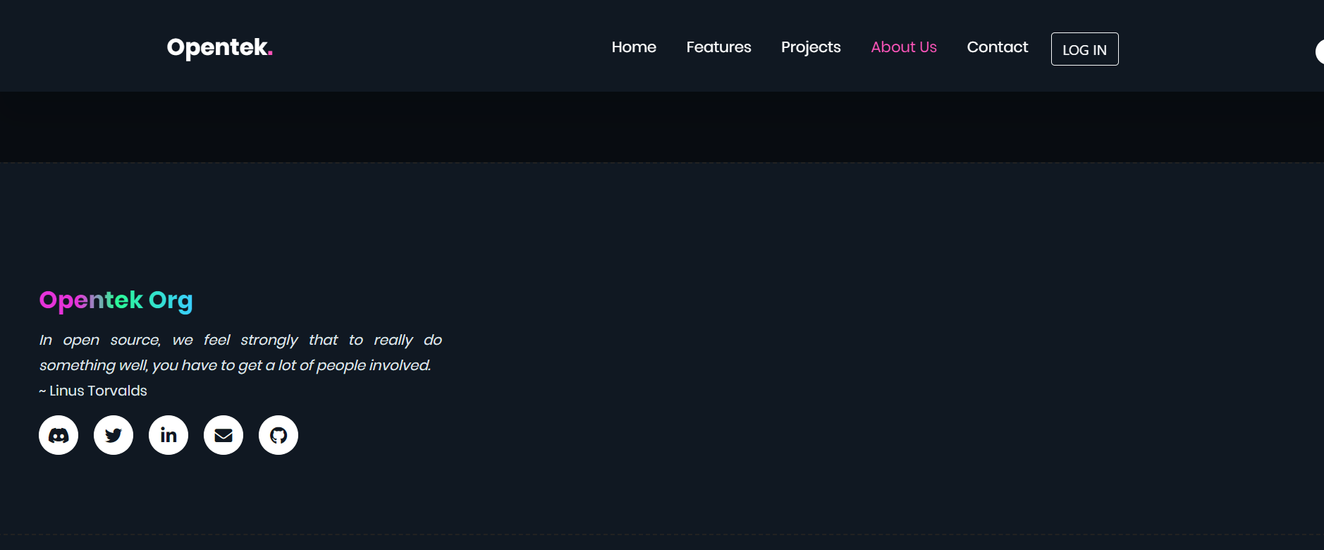 aligning the contact us section in the center of the page · Issue #412 · Opentek-Org/opentek ...