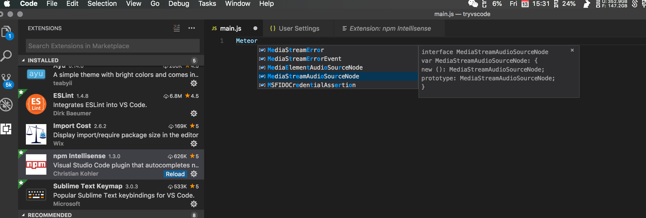 searching for "IntelliSense" or "completions" doesn't provide expected result · Issue #42692 ...