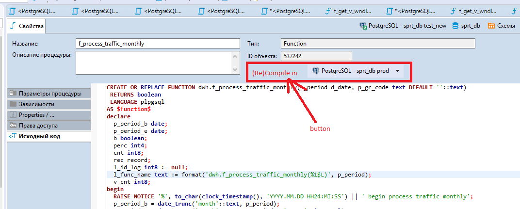 Allow to recompile object in different database · Issue #9556 · dbeaver/dbeaver · GitHub