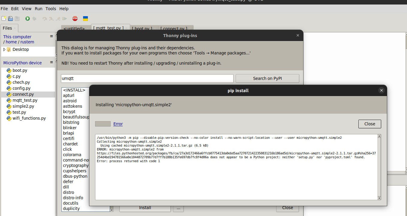 cannot install a library · Issue #2487 · thonny/thonny · GitHub