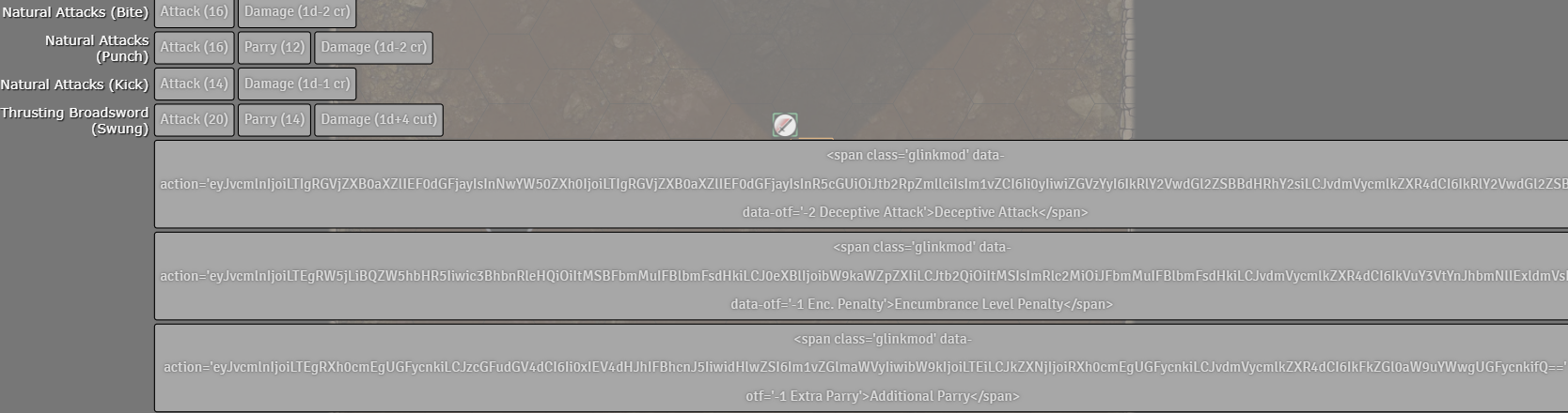 Token Action HUD - OtF display issues · Issue #1625 · crnormand/gurps · GitHub