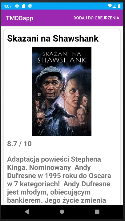 GitHub - KubaKaczor/TMDBapp: Aplikacja, która łączy sie z API TMDB i pobiera z niej bibliotekę ...