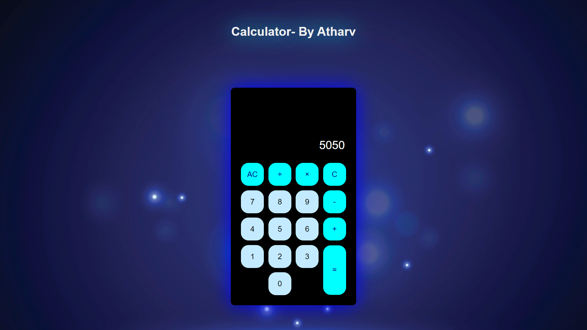 GitHub - atharvnaik07/OIBSIP_Calculator: The Calculator Web Page is a simple and user-friendly ...