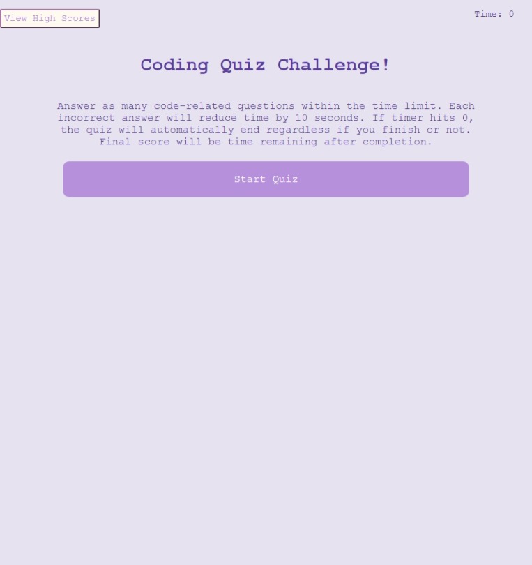 Github Jessikeacoding Timed Quiz