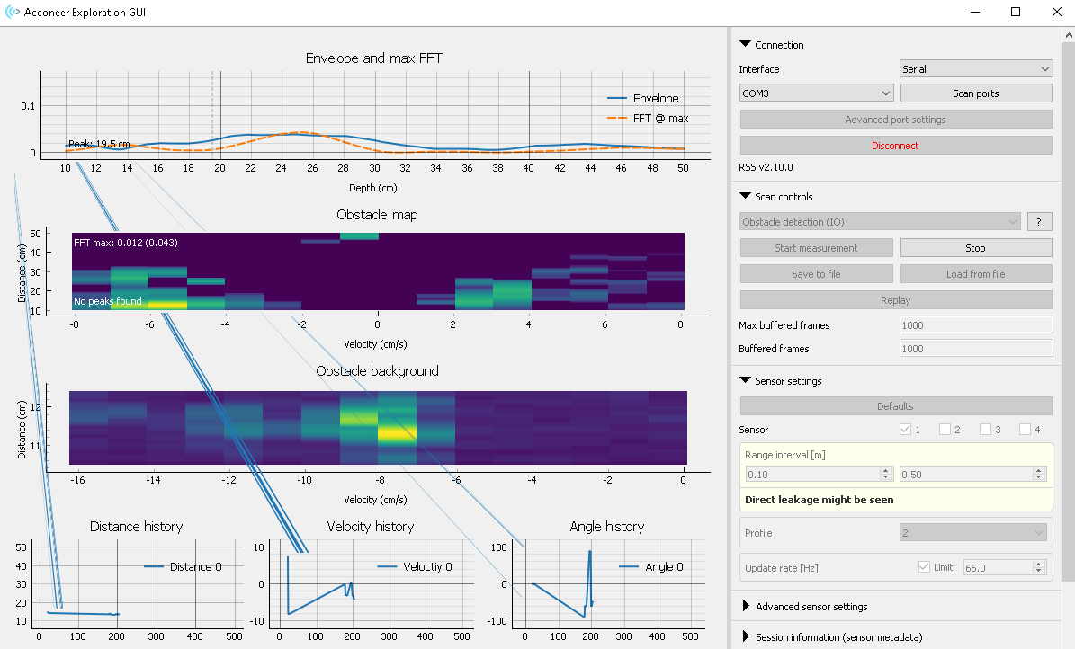 Random Lines Plotted In Acconner Exploration Gui · Issue 98 · Acconeer Acconeer Python