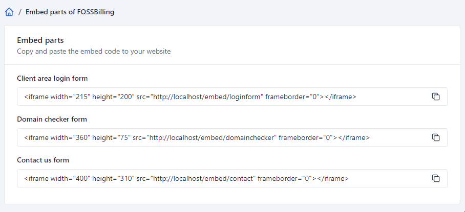 Improve Embed module design by shmshd · Pull Request #940 · FOSSBilling/FOSSBilling · GitHub