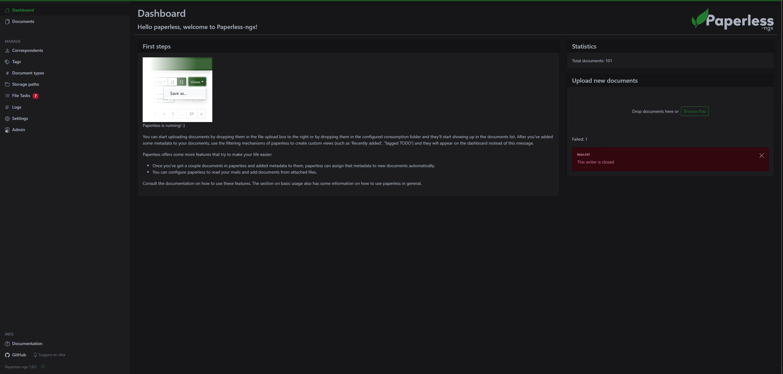 [BUG] This writer is closed · Issue #1721 · paperless-ngx/paperless-ngx · GitHub