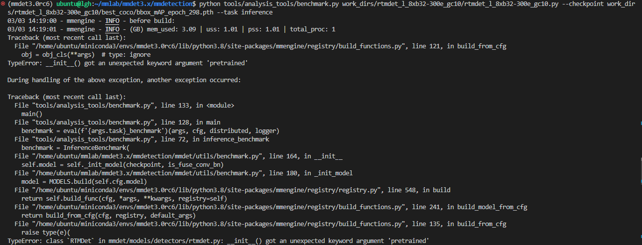 [Bug] fps benchmark tool can't work · Issue #9387 · open-mmlab/mmdetection · GitHub