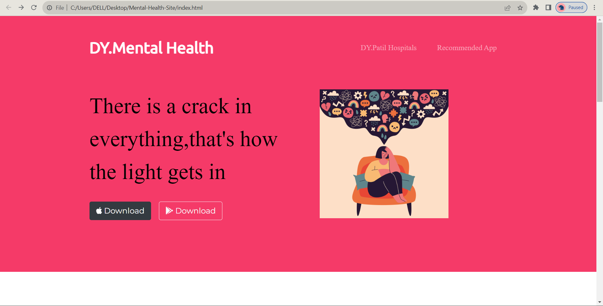 GitHub - prajwalpmaske/Mental-Health-Site-landing-page: 🧠 Passionate about Mental Health and ...