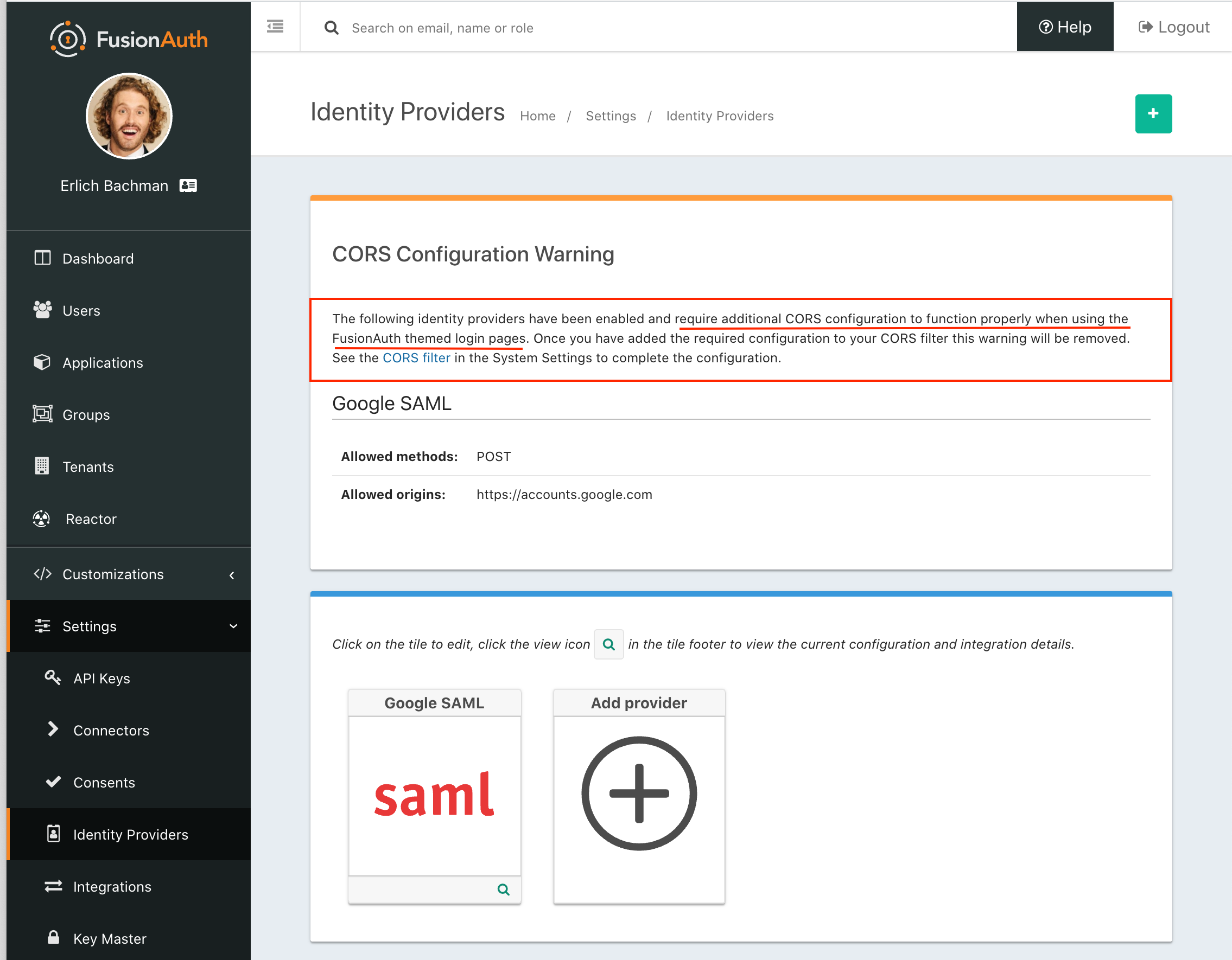 Make the CORS warning super LOUD!!! · Issue #998 · FusionAuth/fusionauth-issues · GitHub