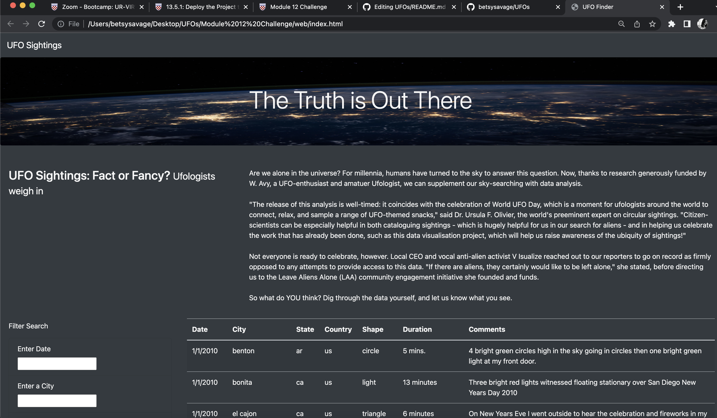 GitHub - betsysavage/UFOs