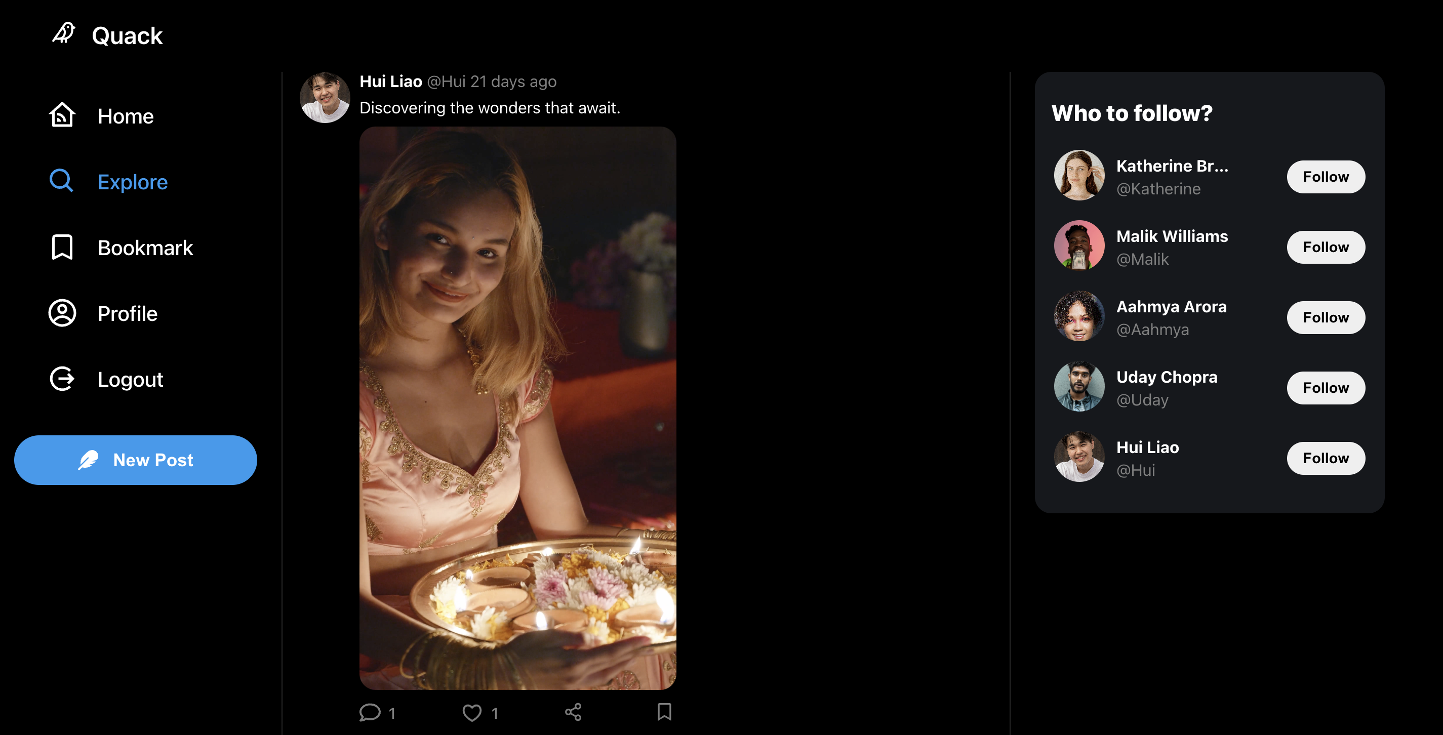 GitHub - ichiragtaluja/react-social-media: Social Media App "Quack" built in ReactJs.