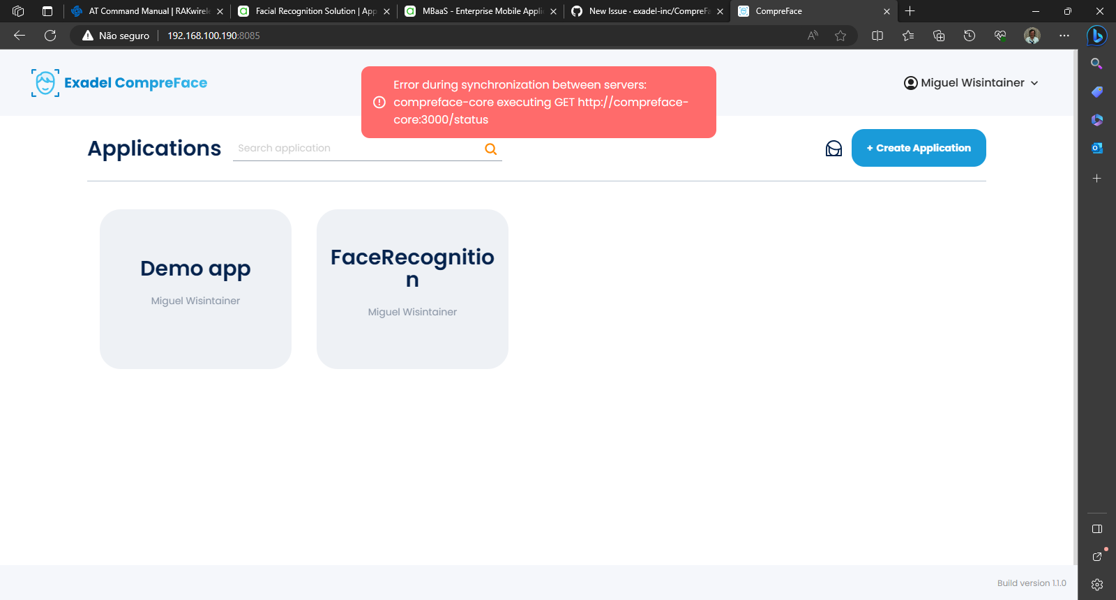 Error during synchronization between servers: · Issue #1149 · exadel-inc/CompreFace · GitHub