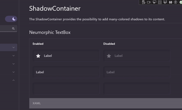 [WinUI/ShadowContainer] ThemeResources used inside ShadowContainer are not changing when ...