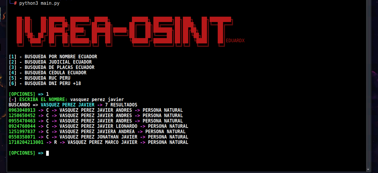 GitHub - Eduardx-2/Ivrea-Doxing: Herramienta para búsqueda de personas en Perú y Ecuador.