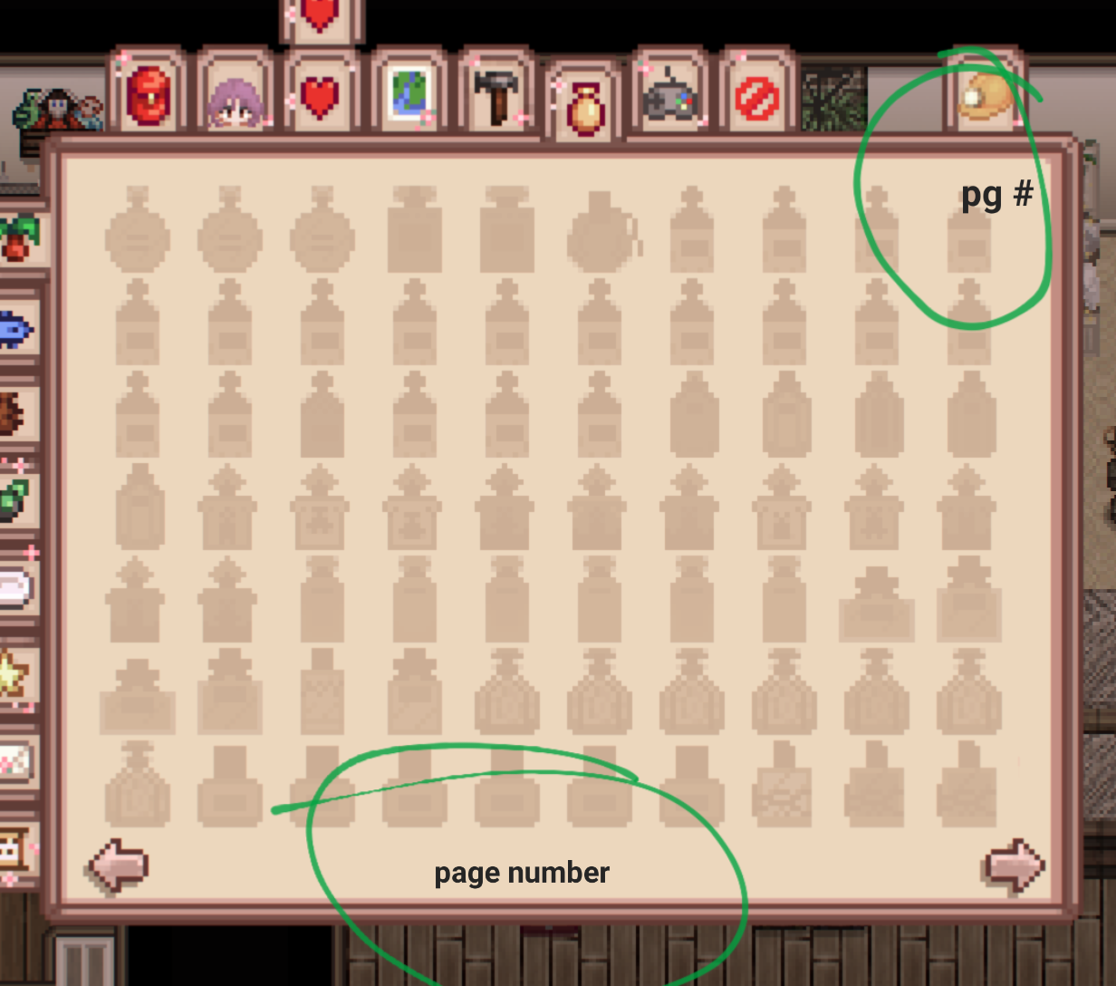 Numbered pages for Collections · Issue #1038 · StardewModders/mod-ideas · GitHub