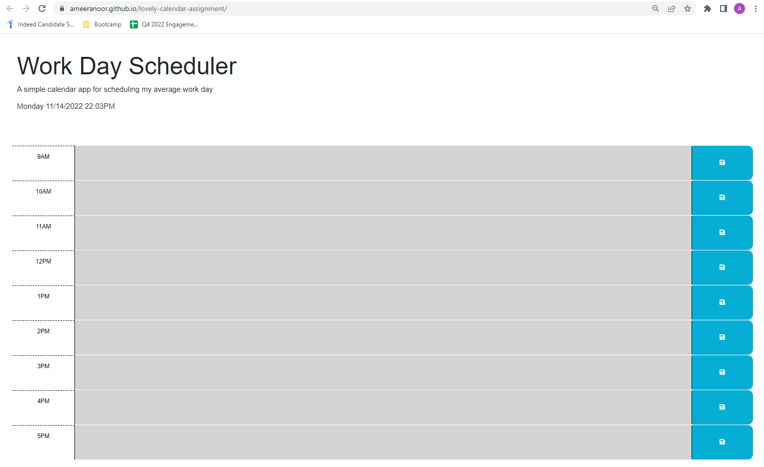 GitHub - AmeeraNoor/Standard-Workday-Calendar-Application