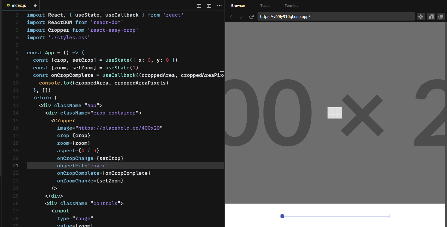 Crop Area Incorrectly Sized For Objectfitcover · Issue 481 · Valentinhreact Easy Crop · Github 