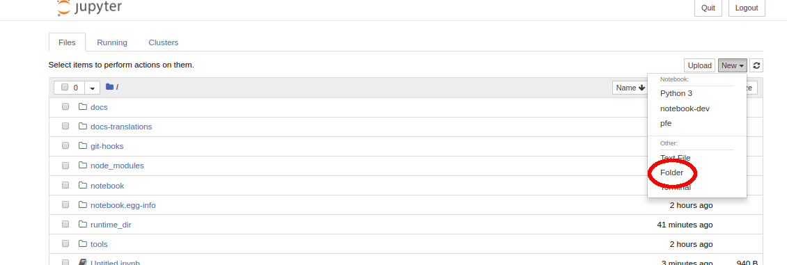 Prompt for folder name when creating a new folder · Issue #3928 · jupyter/notebook · GitHub