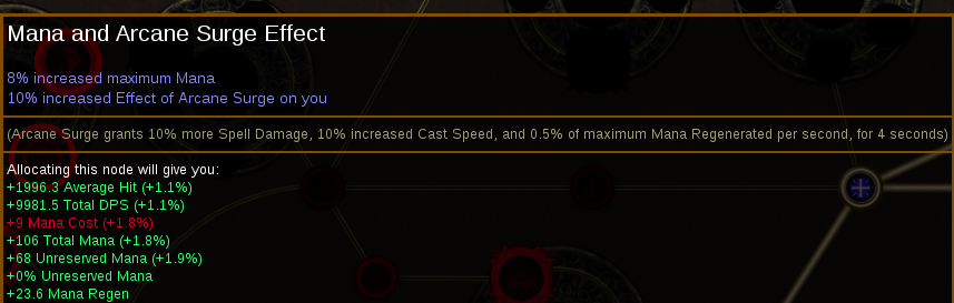 Effect of Arcane surge shown as supported when it's not · Issue #1916 · Openarl/PathOfBuilding ...