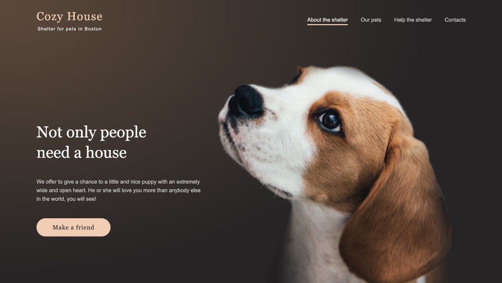 GitHub - annaperkova/shelter: Adaptive website for an animal shelter (desktop & mobile)