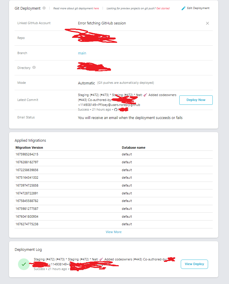 Hasura Git Deploy OAuth limit · Issue #9488 · hasura/graphql-engine · GitHub