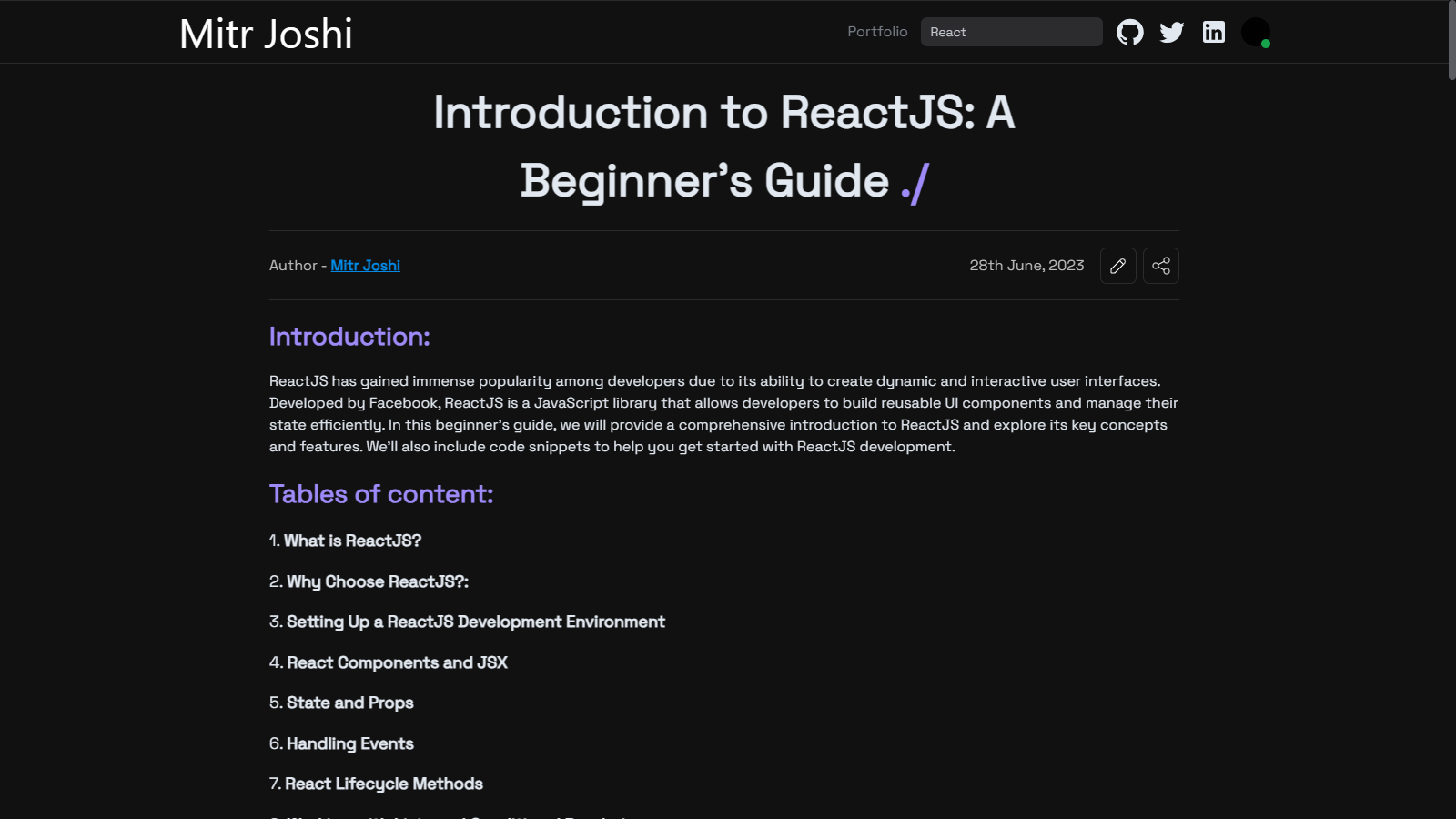 GitHub - Mitrjoshi/Mitr-Joshi-Blog: Mitr Joshi Blog is a dynamic web project showcasing a ...