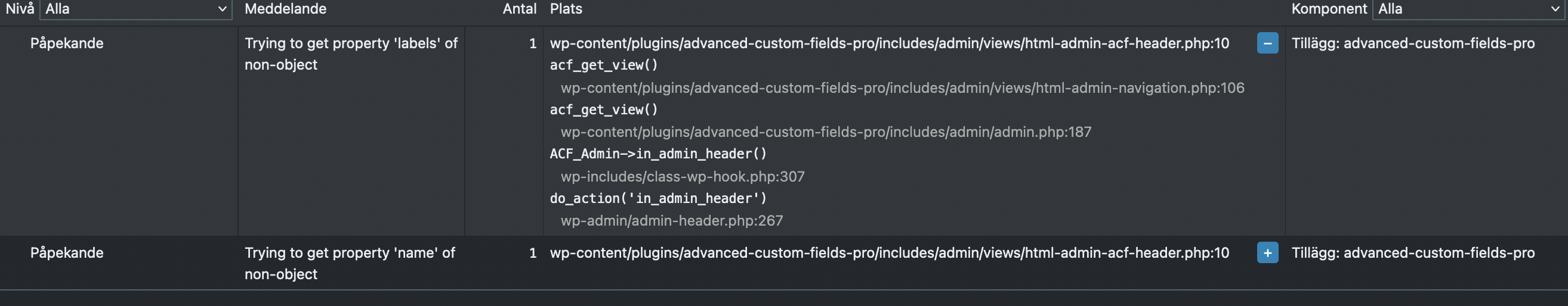 ACF 6.0 RC1 - `Trying to get property 'labels' of non-object` · Issue #697 ...