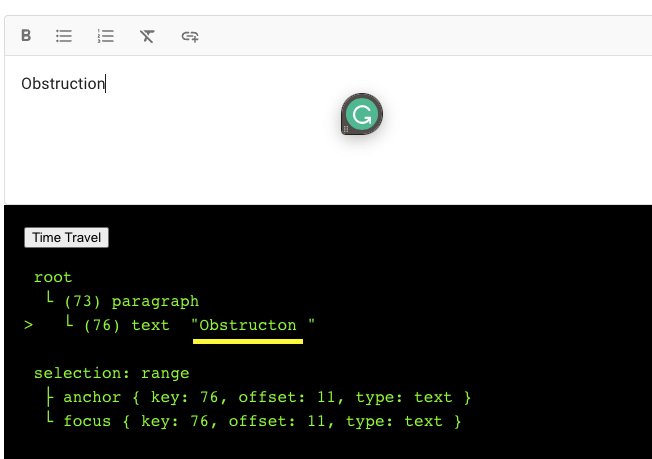 Bug: Text changes from Grammarly (desktop version) not always recognised in editor · Issue #3674 ...