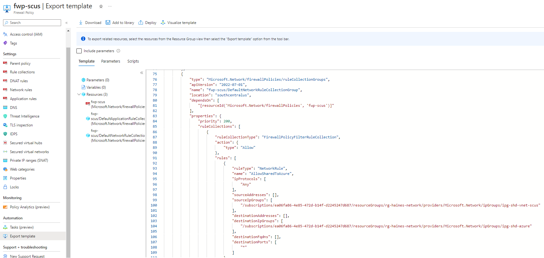 Firewall Policy Rule Collections Are Not Getting Templated · Issue 777 · Azure Azops · Github