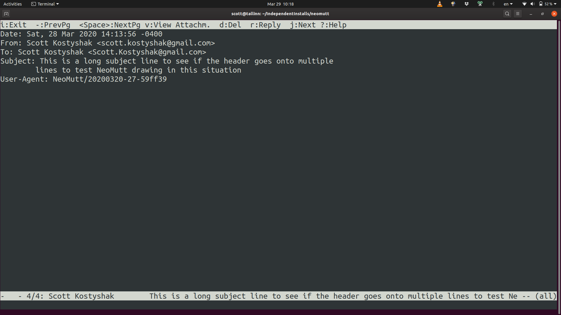 Newlines in header lines (e.g., subject, User-Agent) not removed for ...