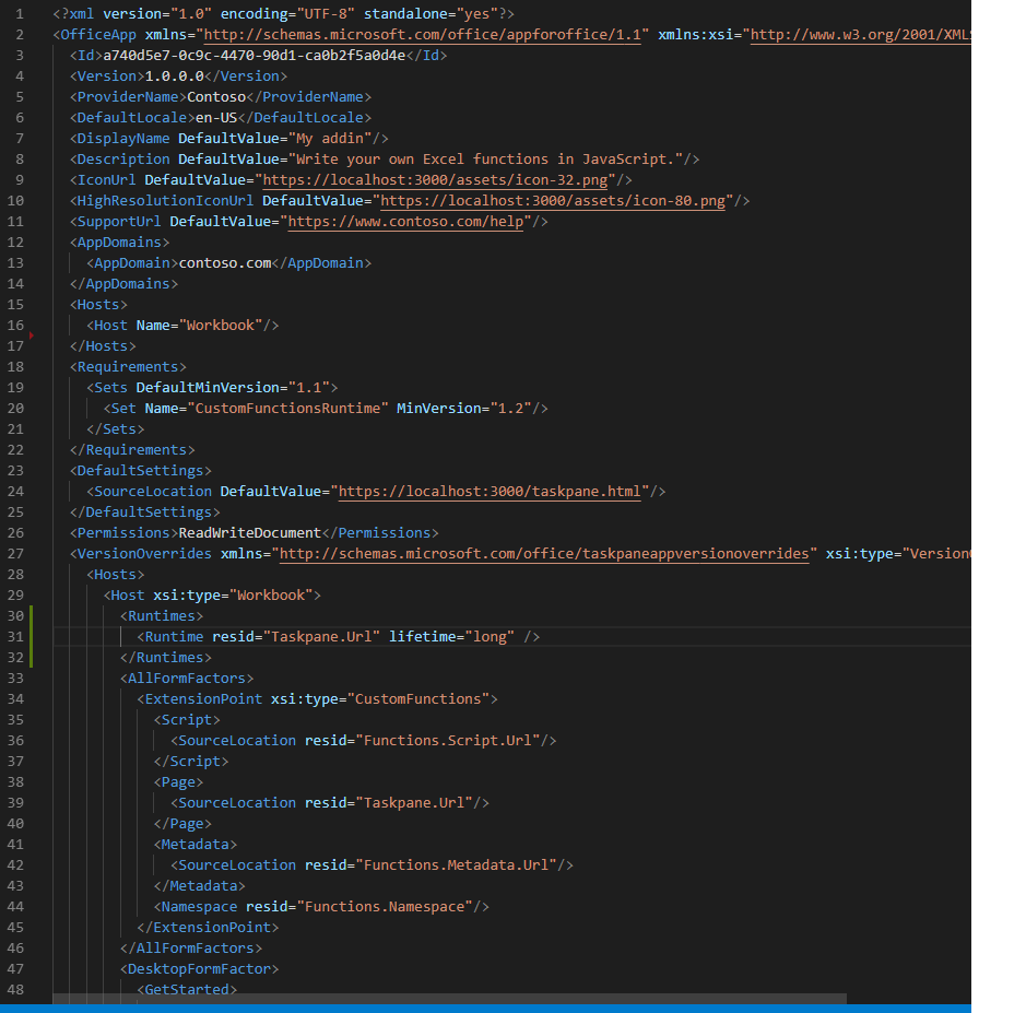 Tutorial: Share data and events between Excel custom functions and the task pane does not work ...