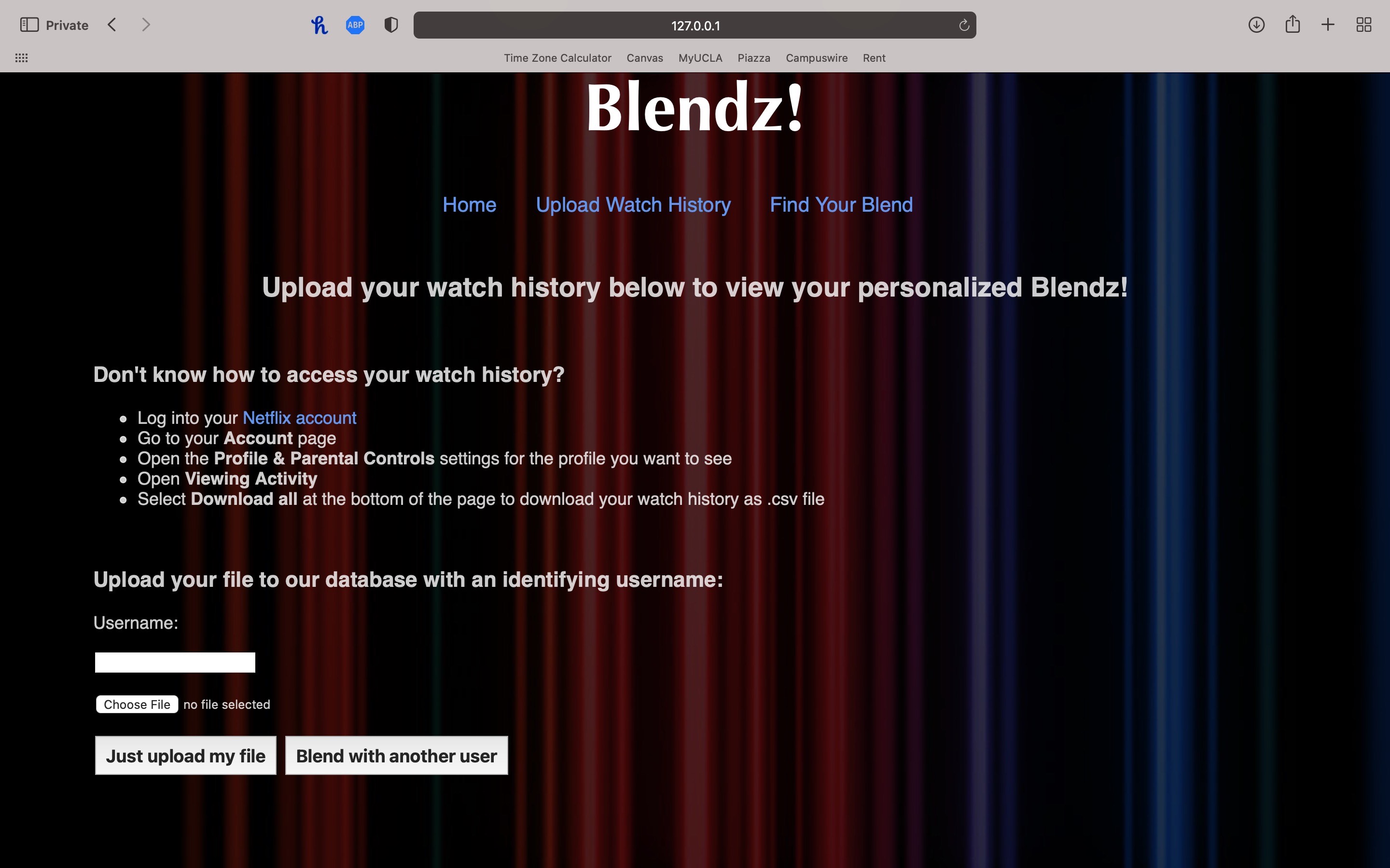 GitHub - praveen-bandla/netflixblends: A webapp where similarities in two users' Netflix viewing ...
