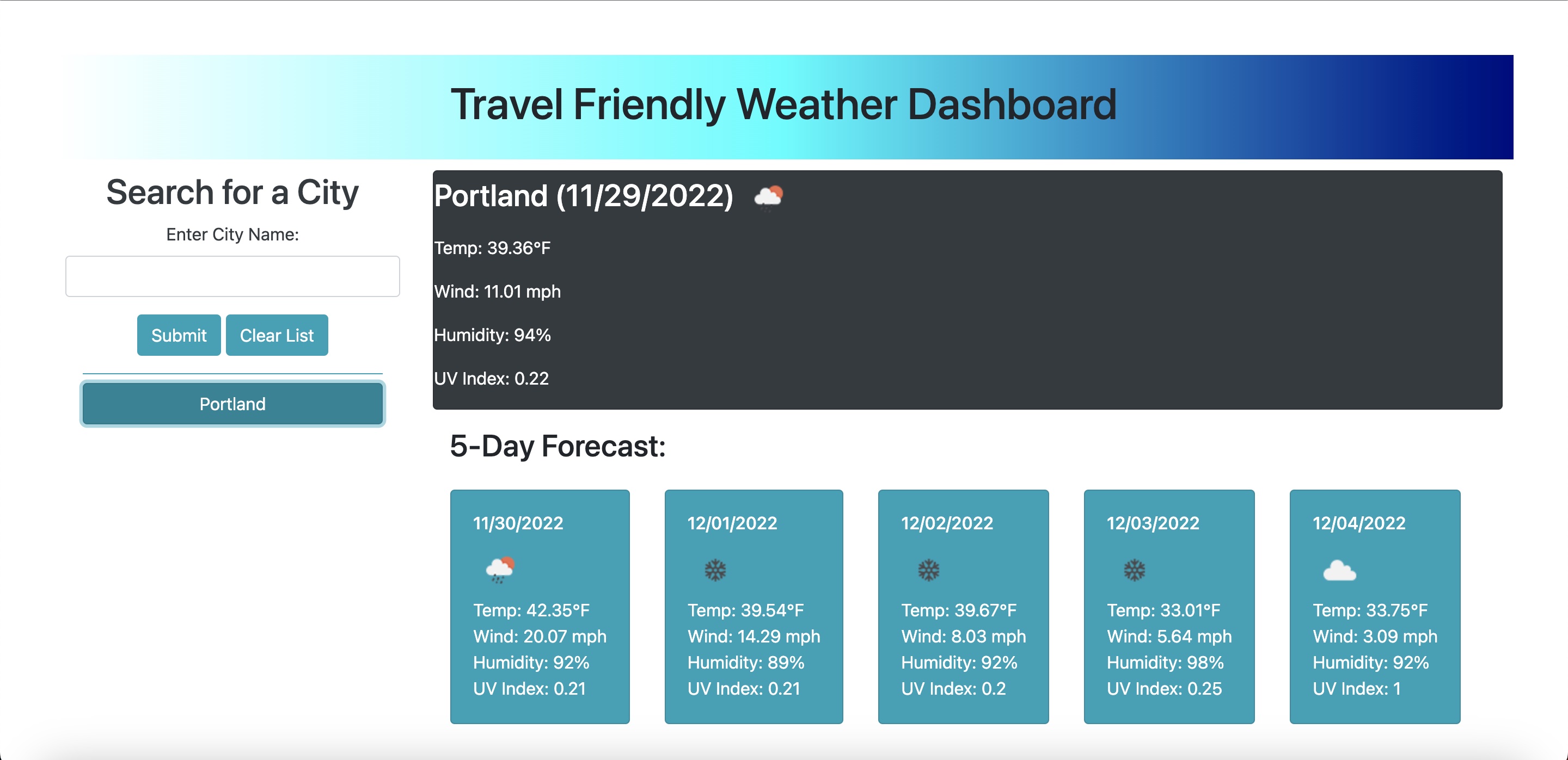GitHub - PMengler/Weather-Dashboard-App